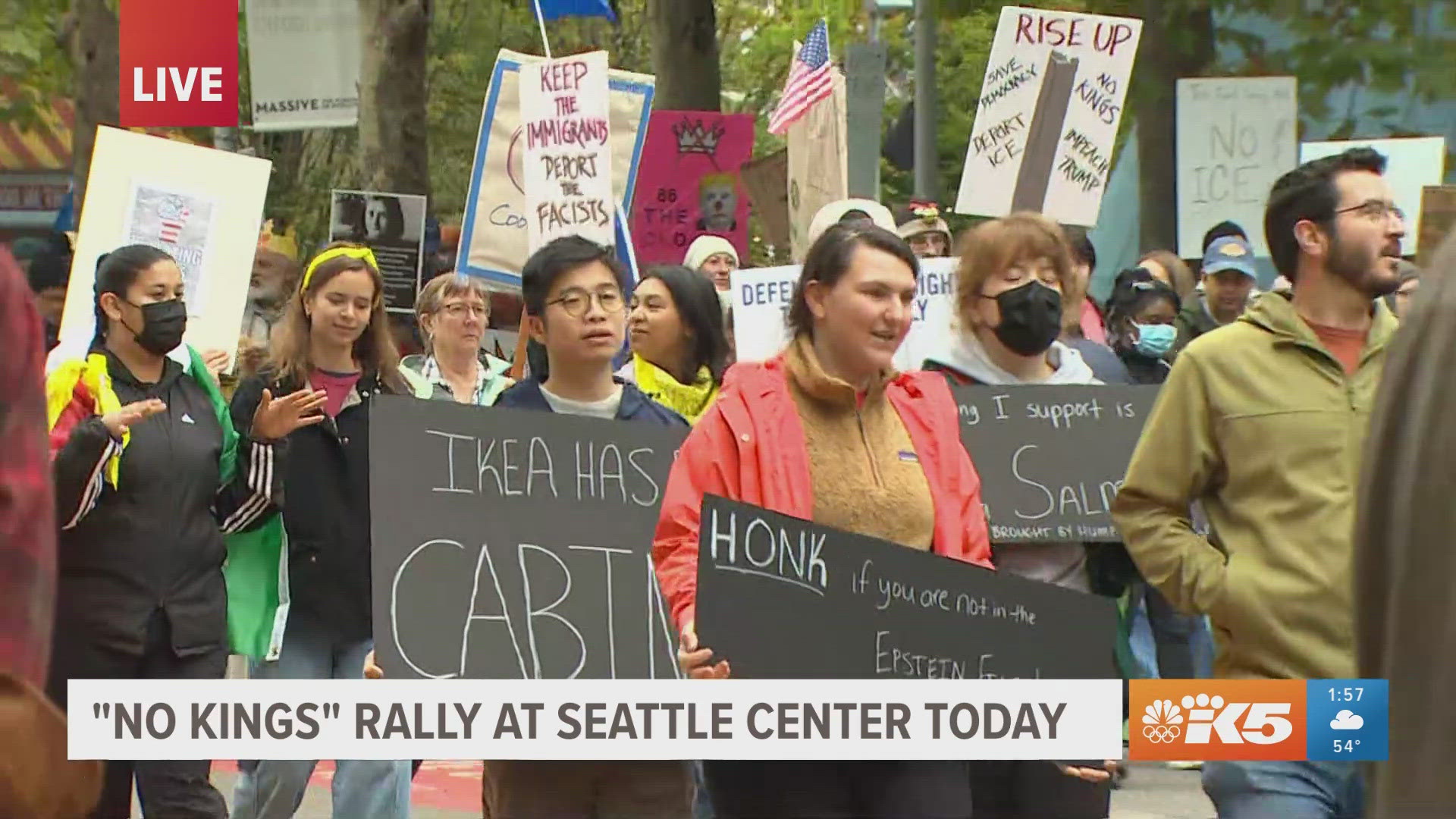 No Kings protest in Seattle: See protesters march through downtown ...