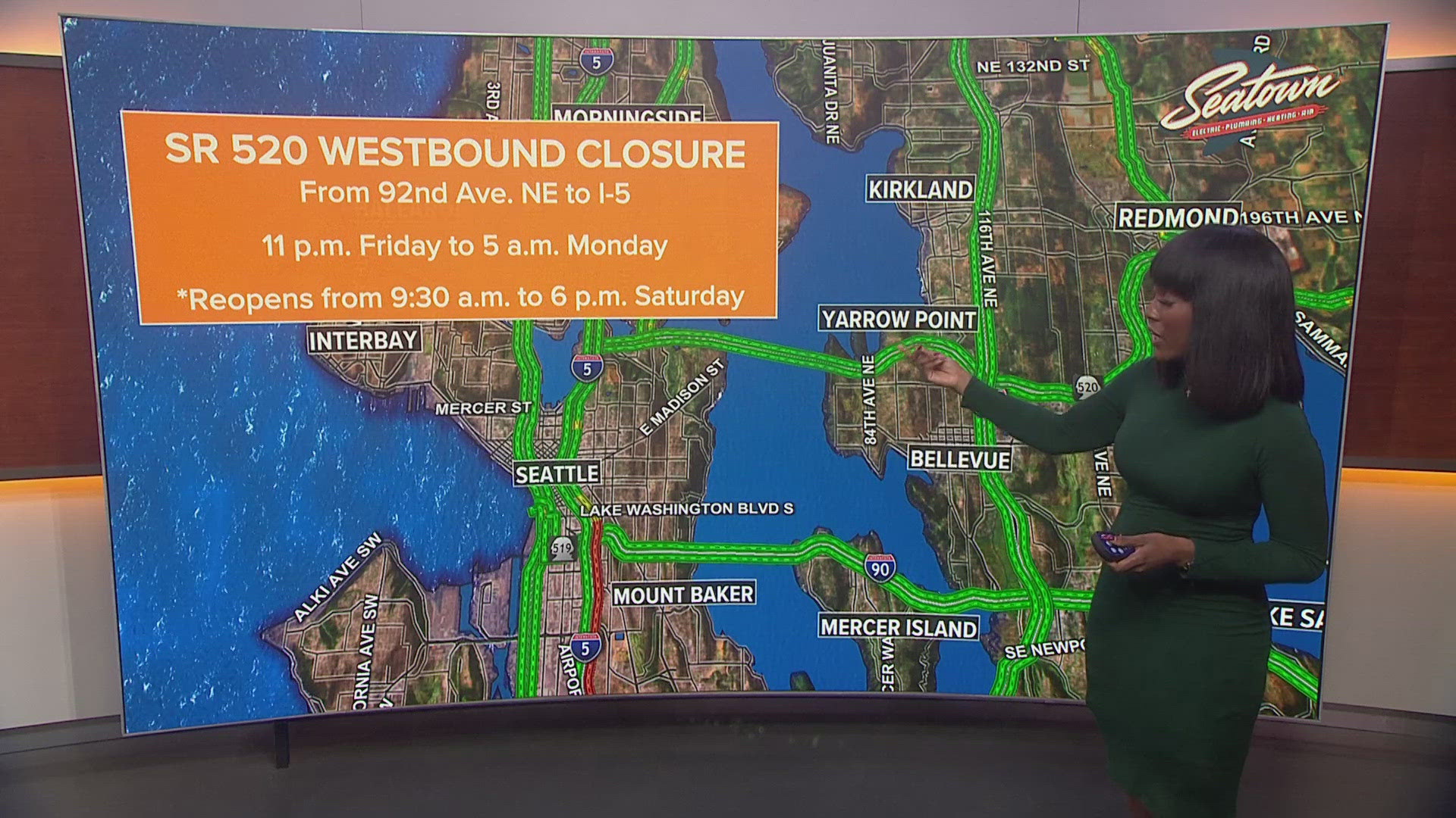 Westbound state Route 520 closed over Lake Washington this weekend ...