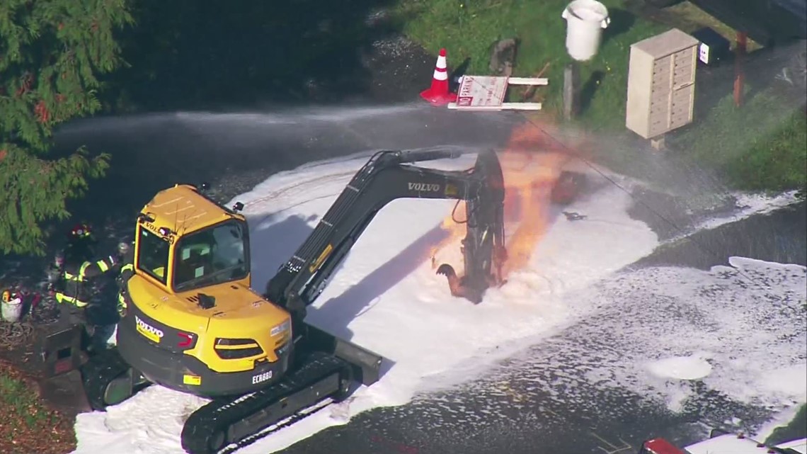 Aerials: Gas leak fire in North Seattle | king5.com