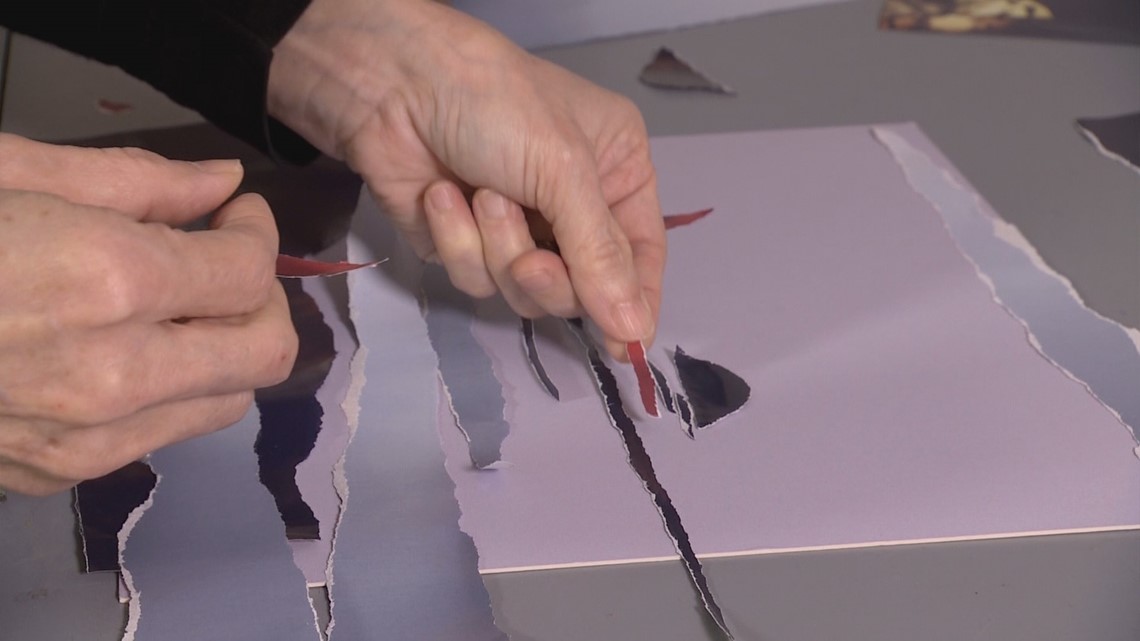 Auburn artist creates colorful collages out of torn magazines | king5.com