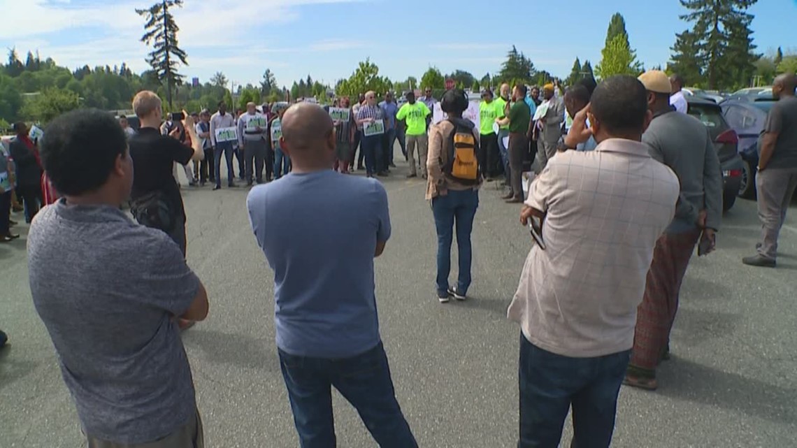Seattle Uber, Lyft drivers protest pay during national strike | king5.com