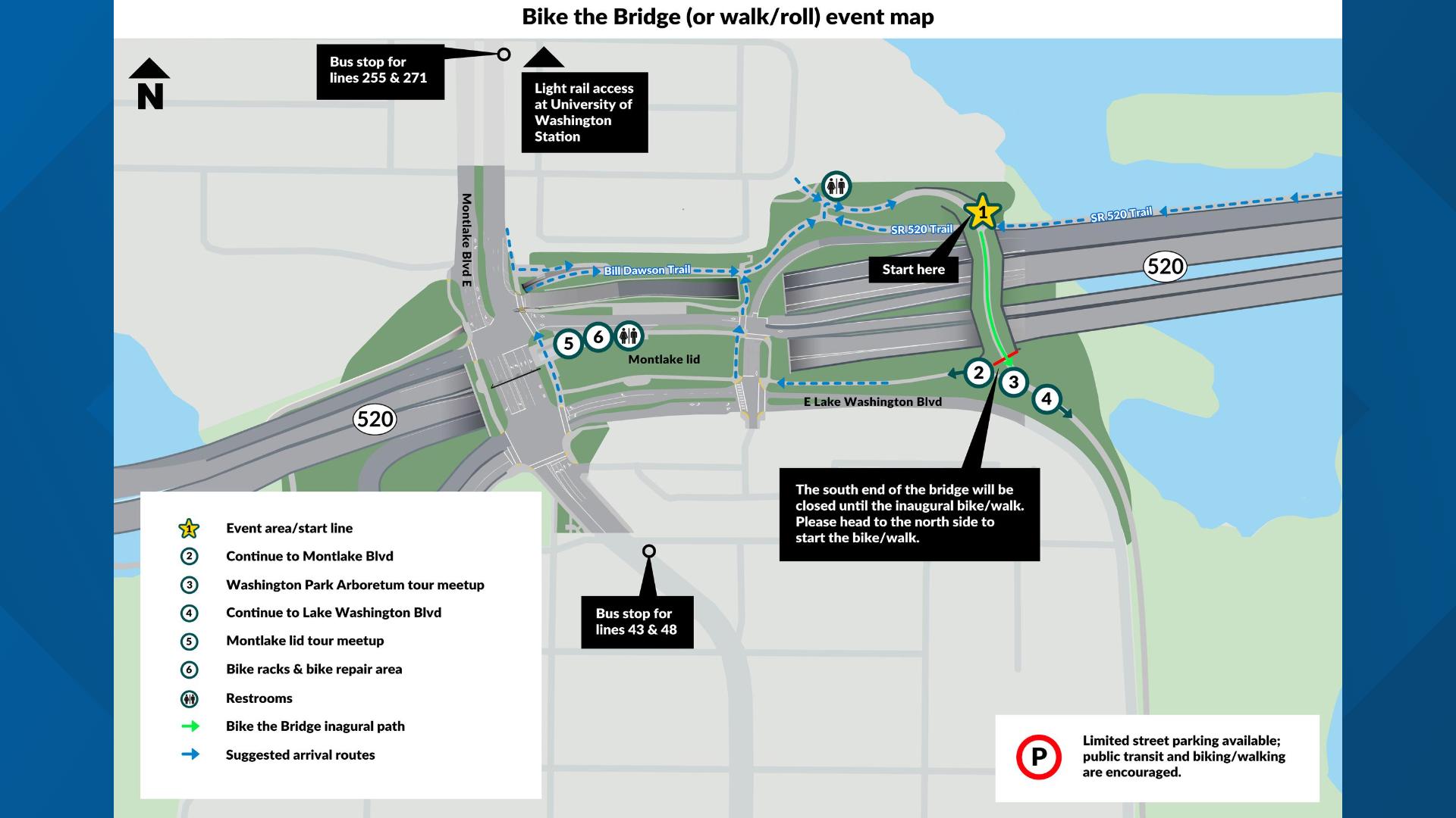 Grand opening of new bike, pedestrian bridge over SR 520 in Montlake ...