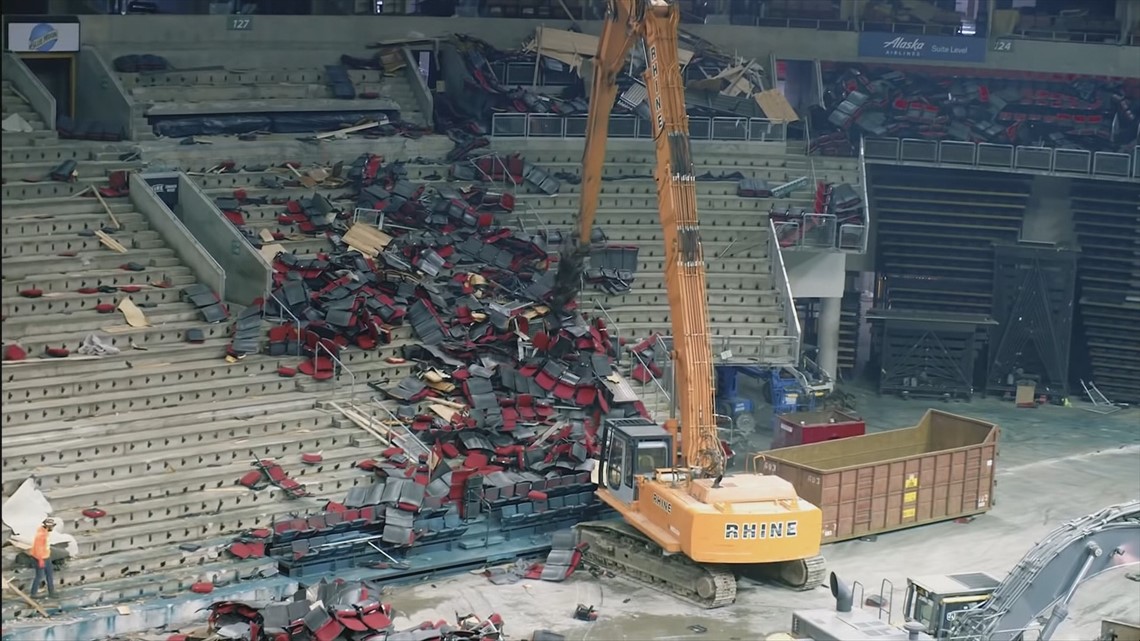 First video inside Seattle's KeyArena demolition | king5.com