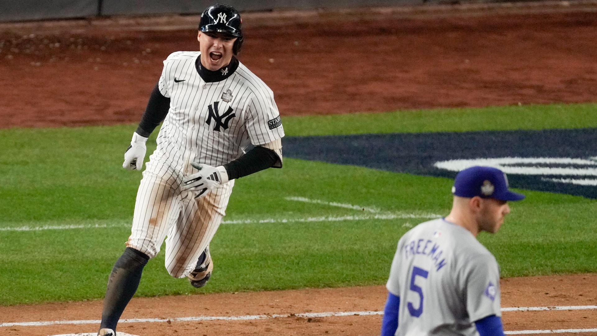 Volpe slam sparks comeback after Freeman homer, Yanks beat Dodgers 11-4 to force World Series ...
