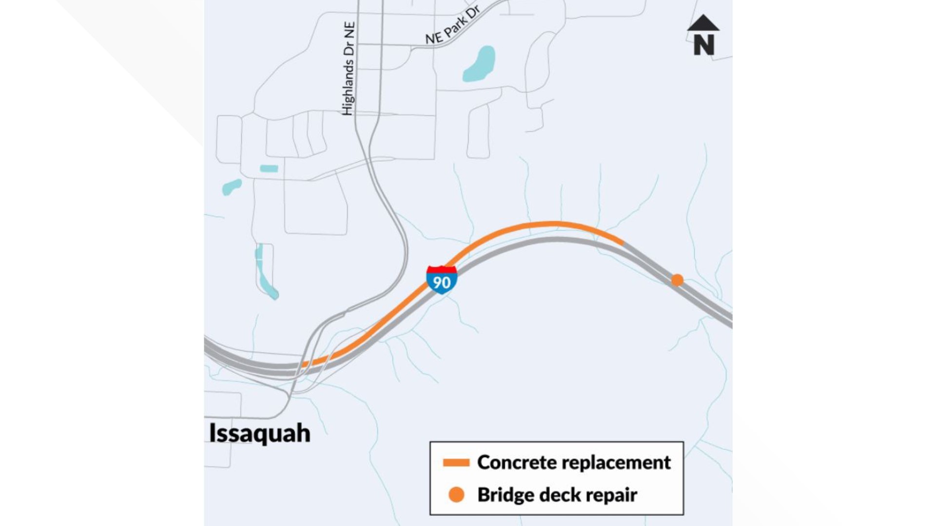 2 weeks of I-90 lane reductions start near Issaquah Sept. 11 | king5.com