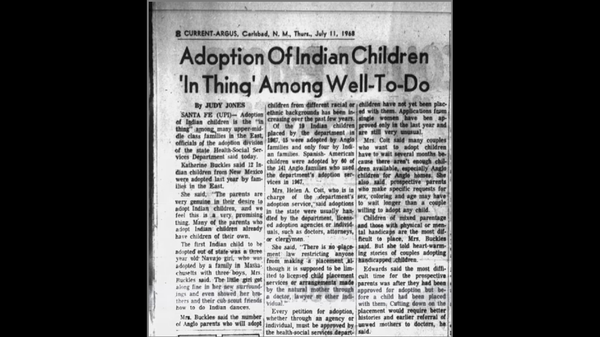 Dark history of the Indian Adoption Project | king5.com
