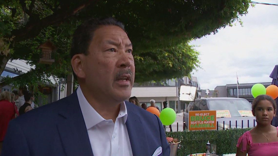 Seattle Mayor Bruce Harrell reacts to early primary election results ...