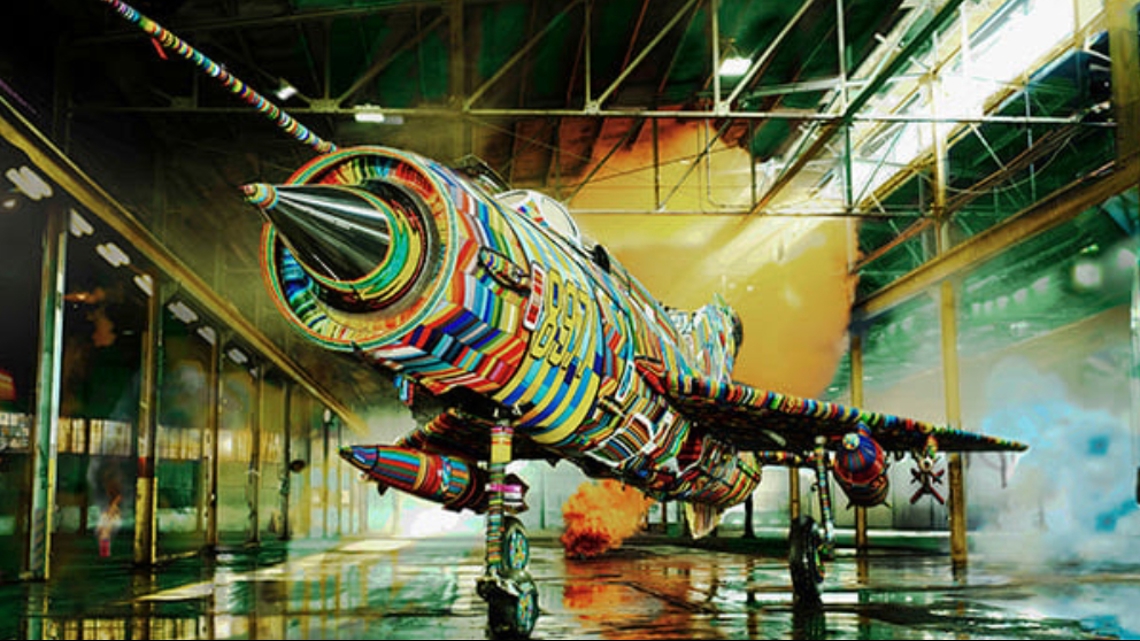 South African artist transforms MiG-21 with millions of colorful beads ...