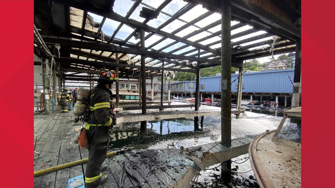 Boat fire spreads to marina on Lake Union | king5.com