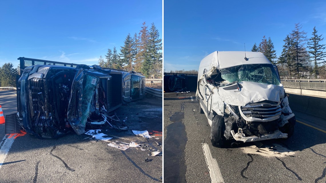 I-5 crash in Ferndale causes traffic backups | king5.com