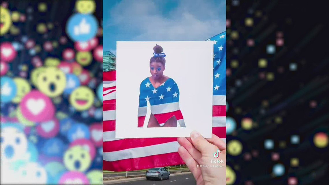 100 Simone Biles paper cutouts in Seattle man's stop-motion video ...