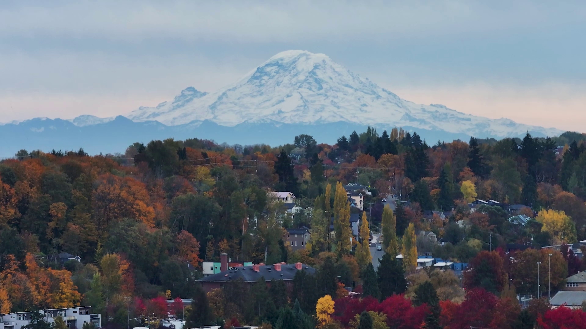 Mount Rainier stands out amid fall colors in the Pacific Northwest ...