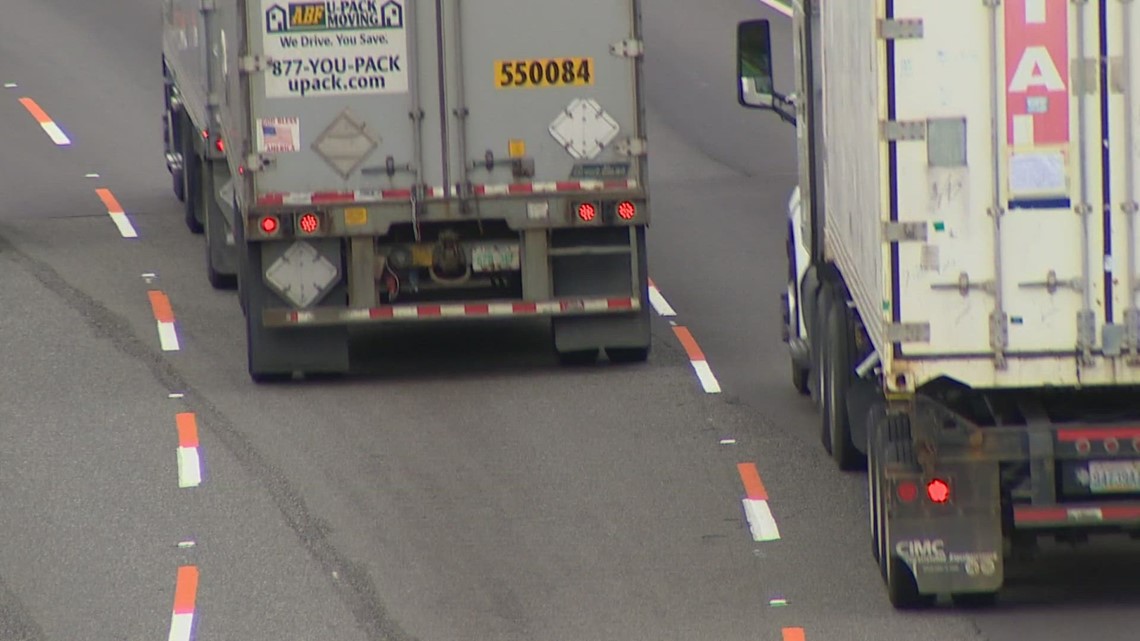 Washington state adds orange lane striping to I-5 work zone | king5.com
