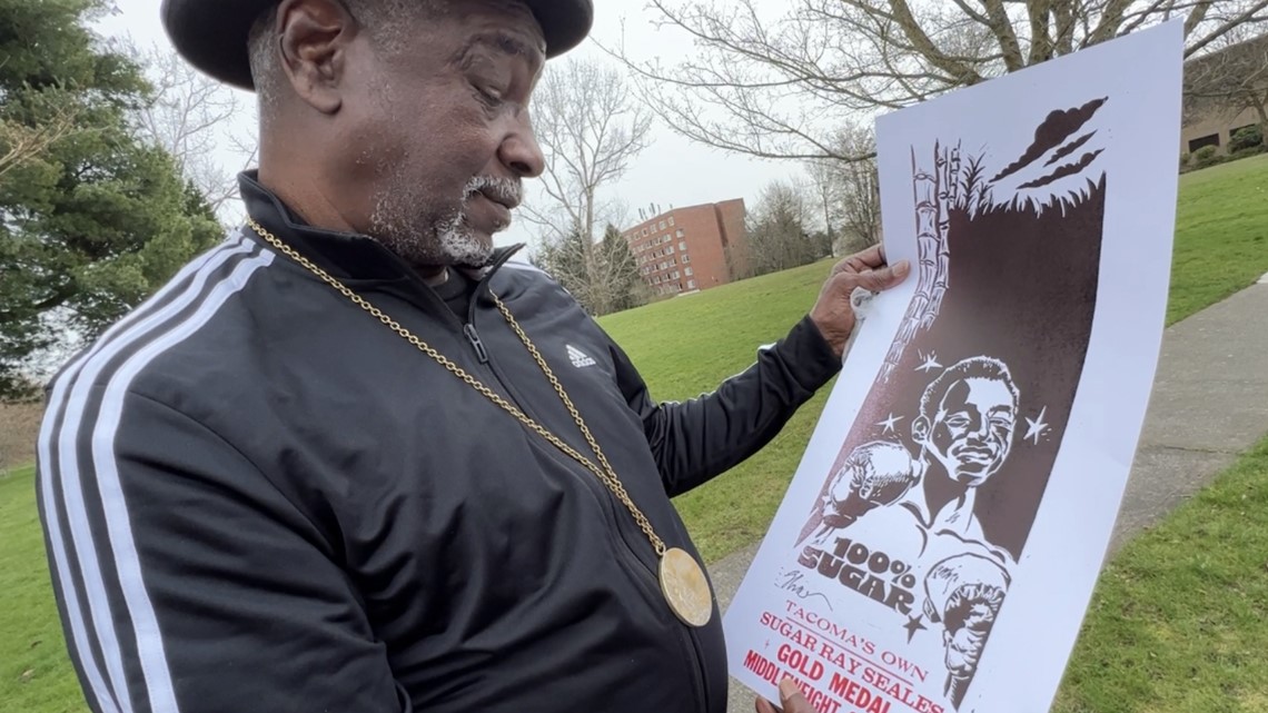 Gold medalist Sugar Ray Seales paid tribute by Tacoma artists | king5.com