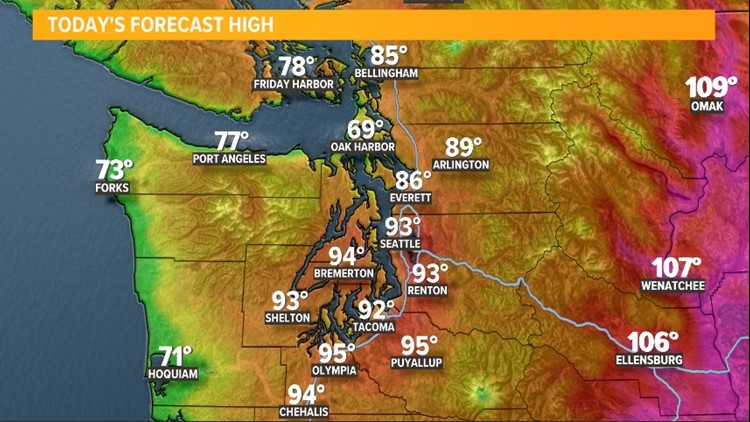 Seattle sets all-time record stretch of 90-degree highs | king5.com