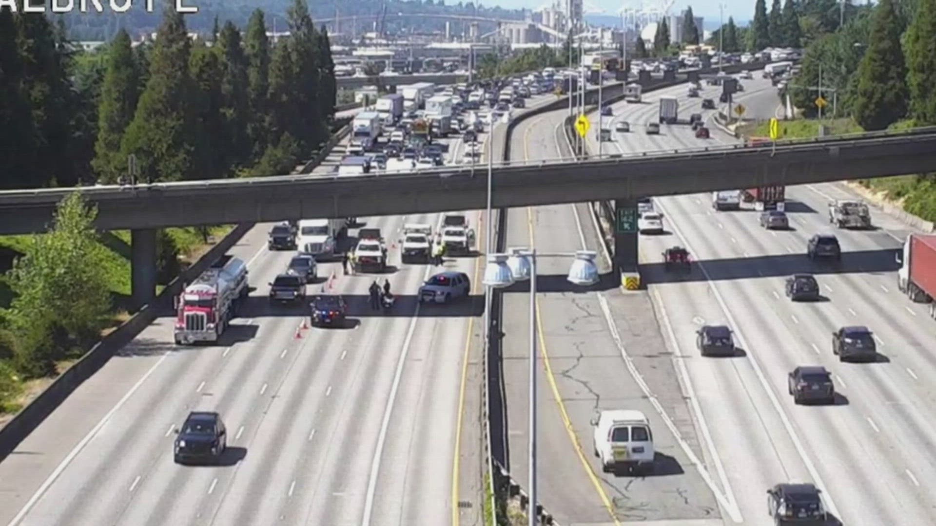 Bellevue officer injured after falling 50-60 feet off on-ramp in Seattle | king5.com