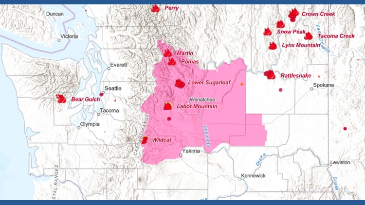 Washington battles 14 wildfires, over 122,000 acres burned | king5.com