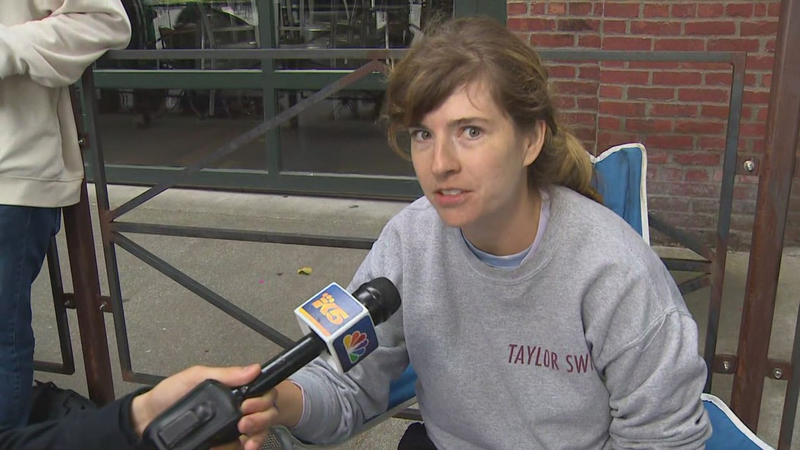 Fans lining up for Taylor Swift merch truck outside Lumen Field | king5.com