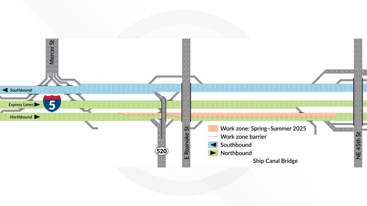 I-5 closures planned on Seattle's Ship Canal Bridge 2025-27 | king5.com