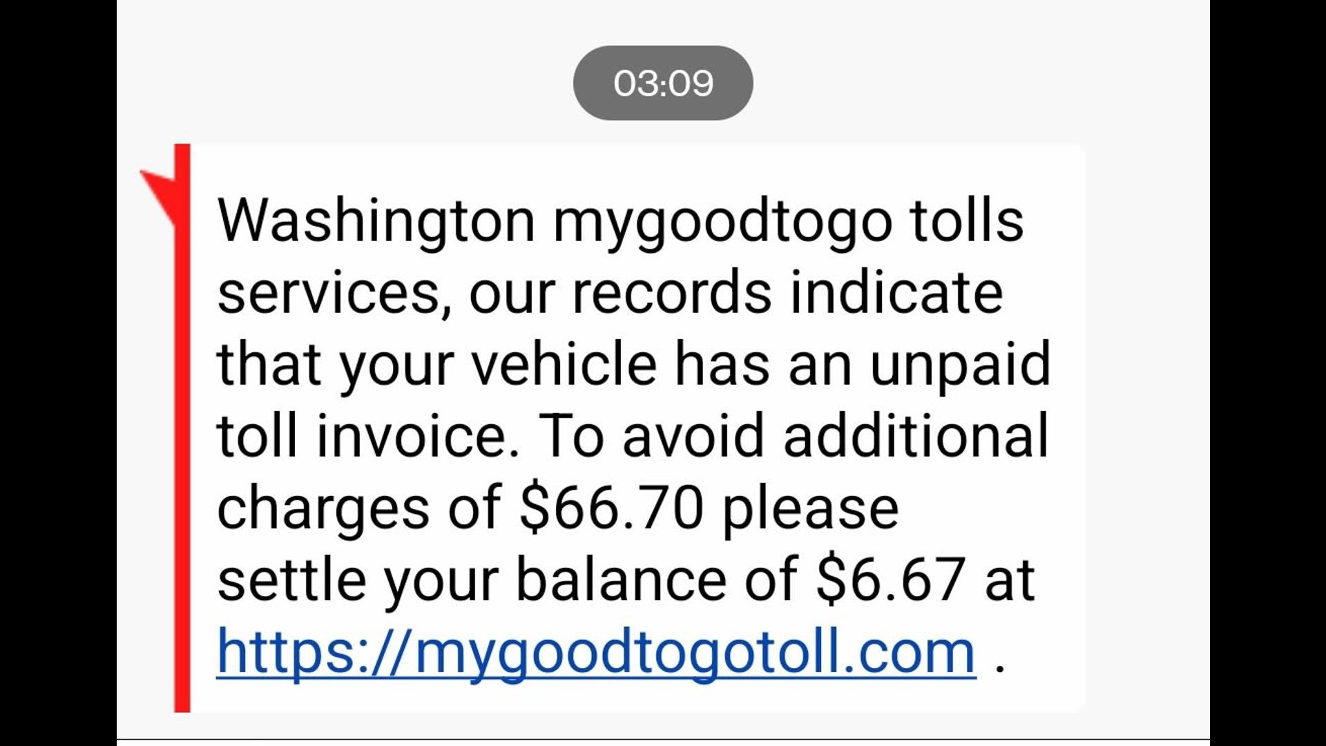 Good To Go text scam targeting Washington drivers | king5.com