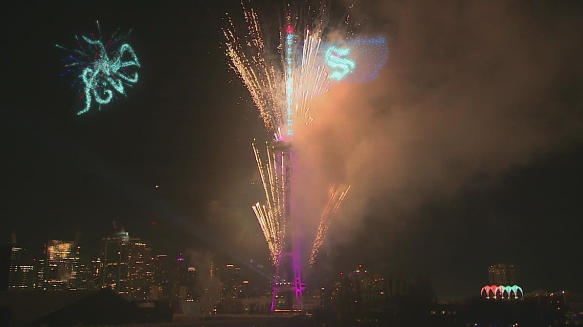 New Year's at the Needle's first-ever augmented-reality fireworks show ...