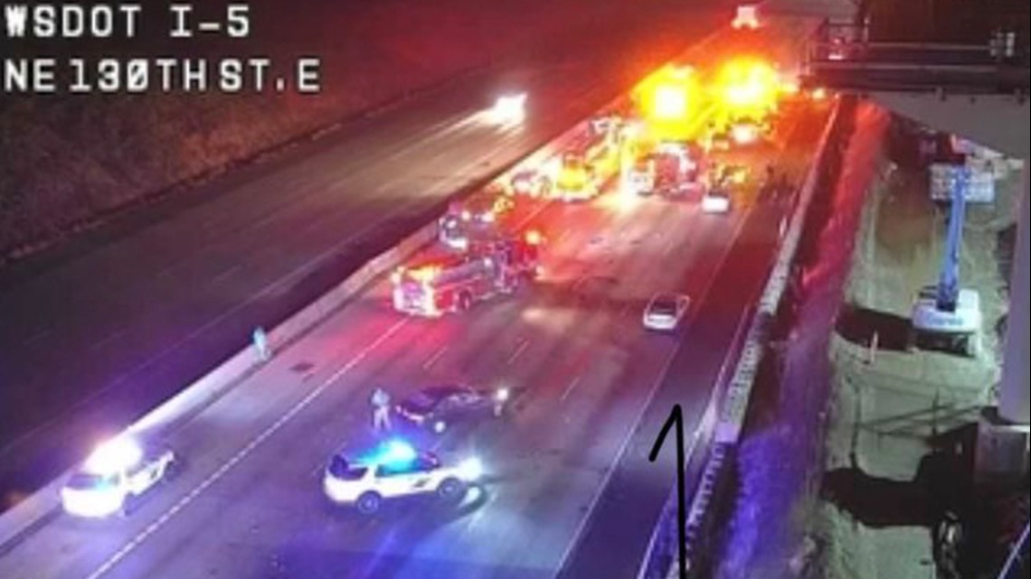 Multi-vehicle crash closes NB I-5 near Northgate | king5.com