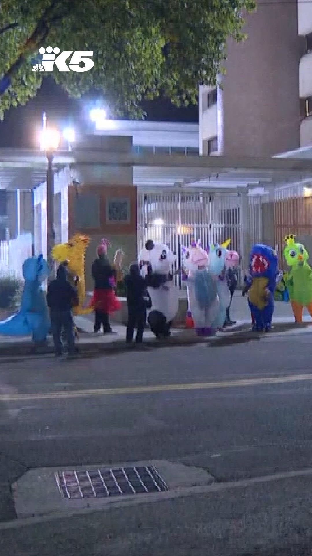 Protests in inflatable costumes gather outside Portland ICE facility ...