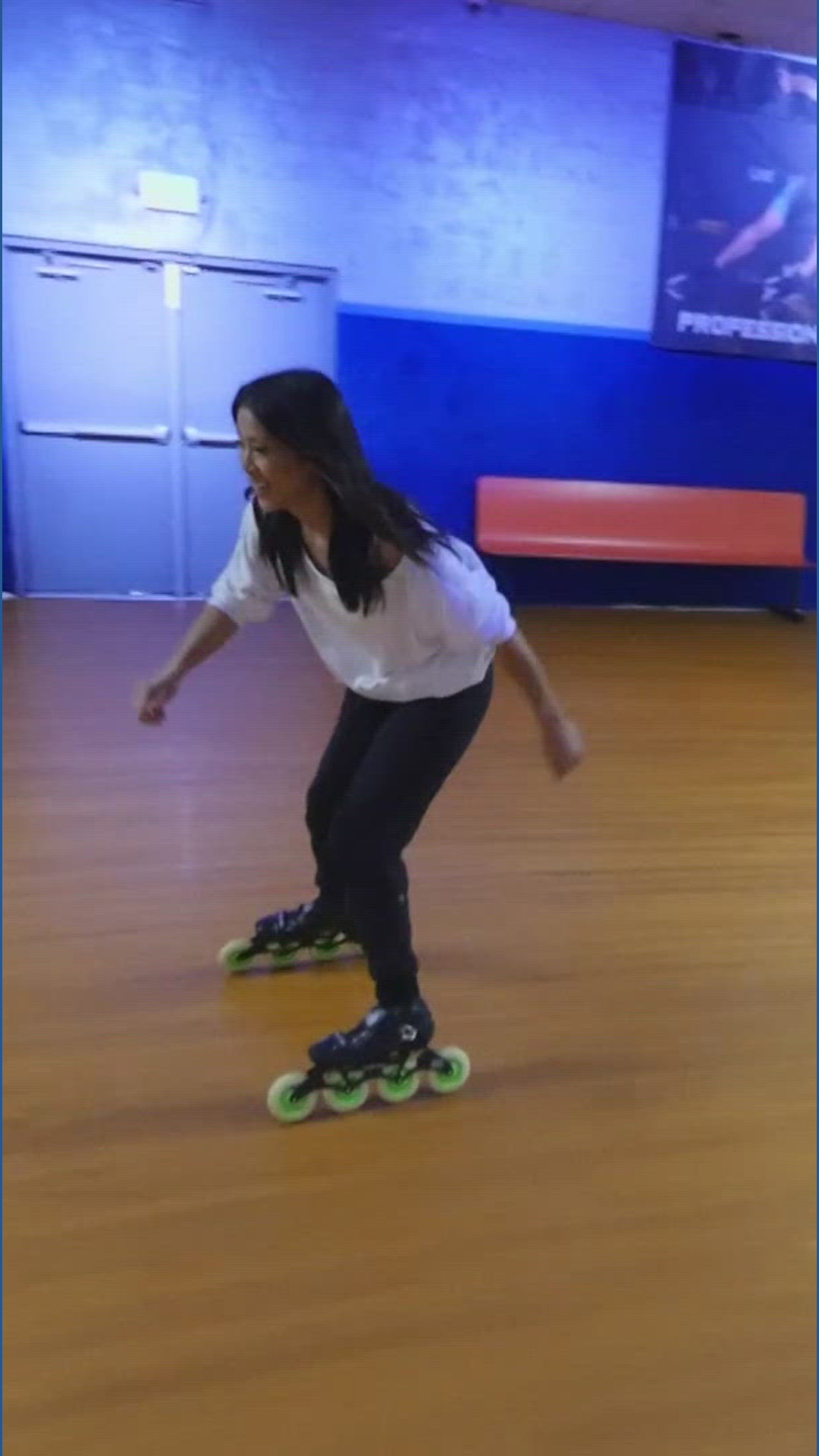 Jake and Mimi try out inline skating where Apolo Ohno, JR Celski ...