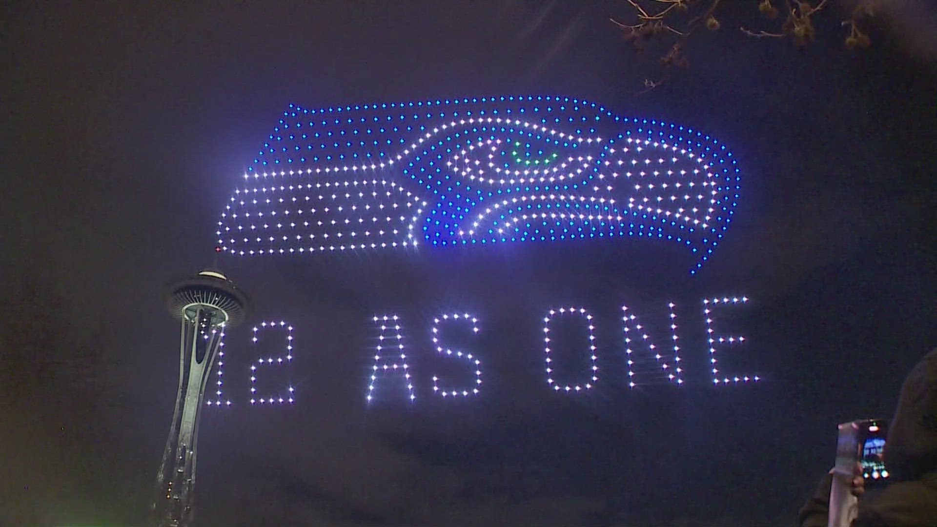 Drone show celebrates Seattle Seahawks | king5.com