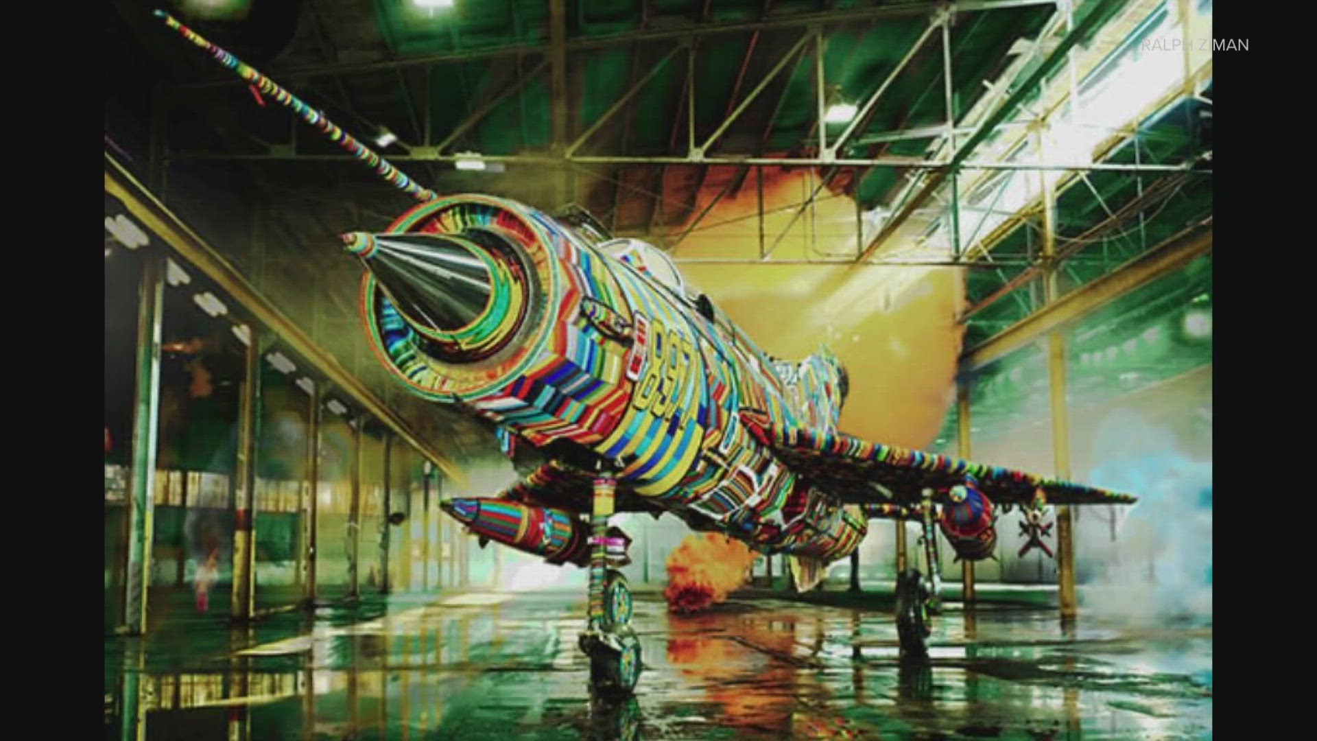 This decommissioned fighter jet is now covered in millions of beads ...