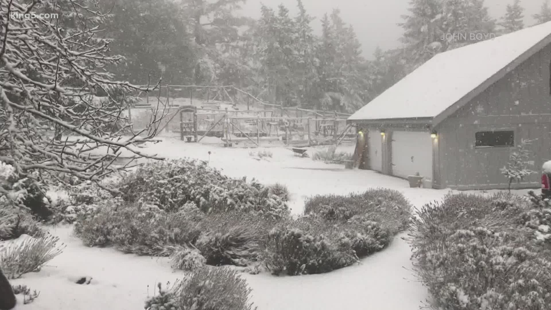 Lowland snow in Whatcom County as rain soaks Puget Sound on first day ...