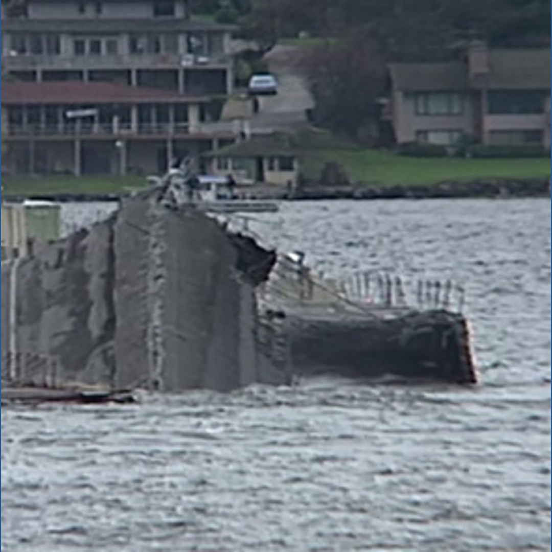 The old I-90 floating bridge sank in Lake Washington 35 years ago ...