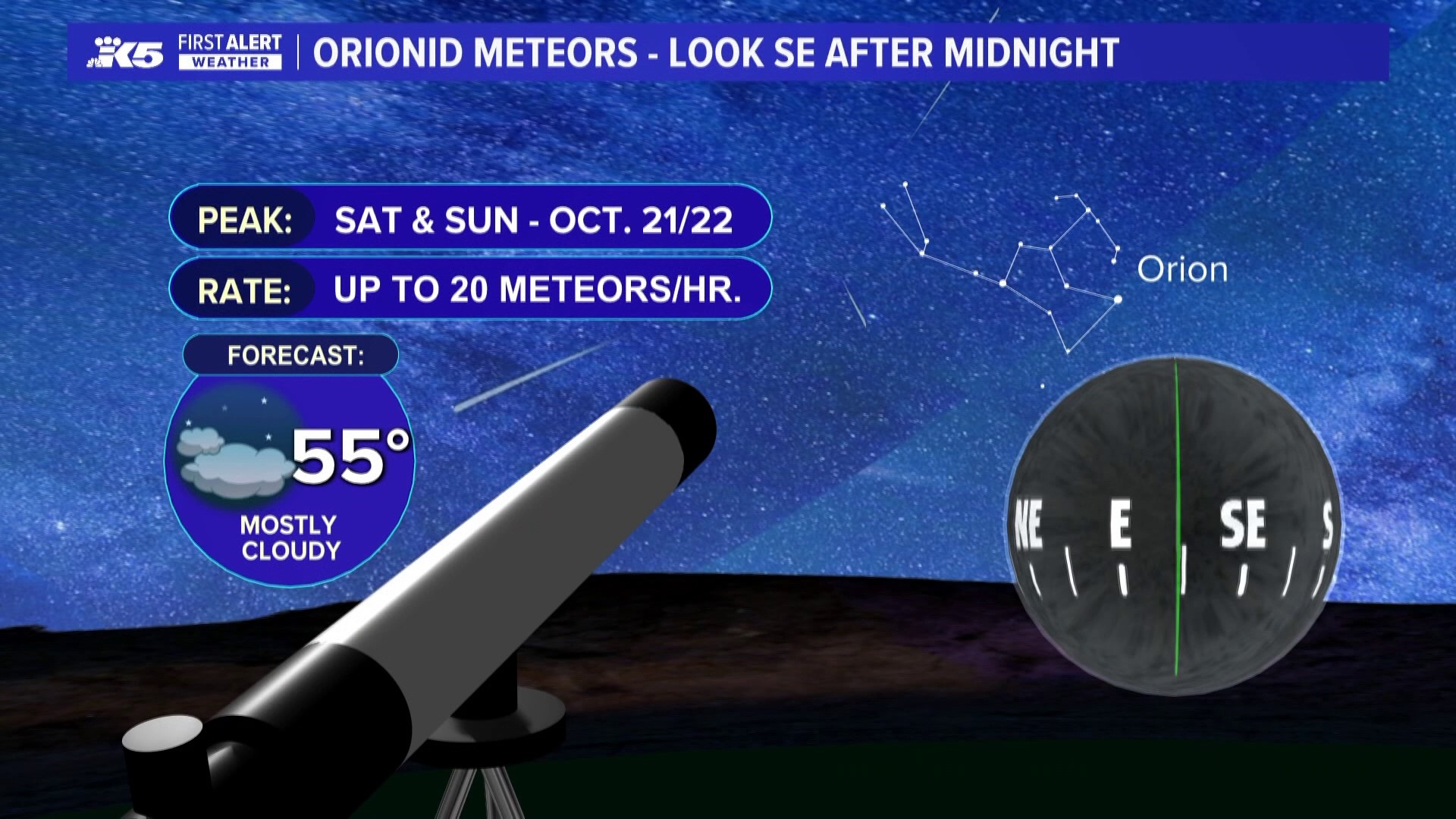 Details on Orionid meteor shower, fall foliage and more in western ...