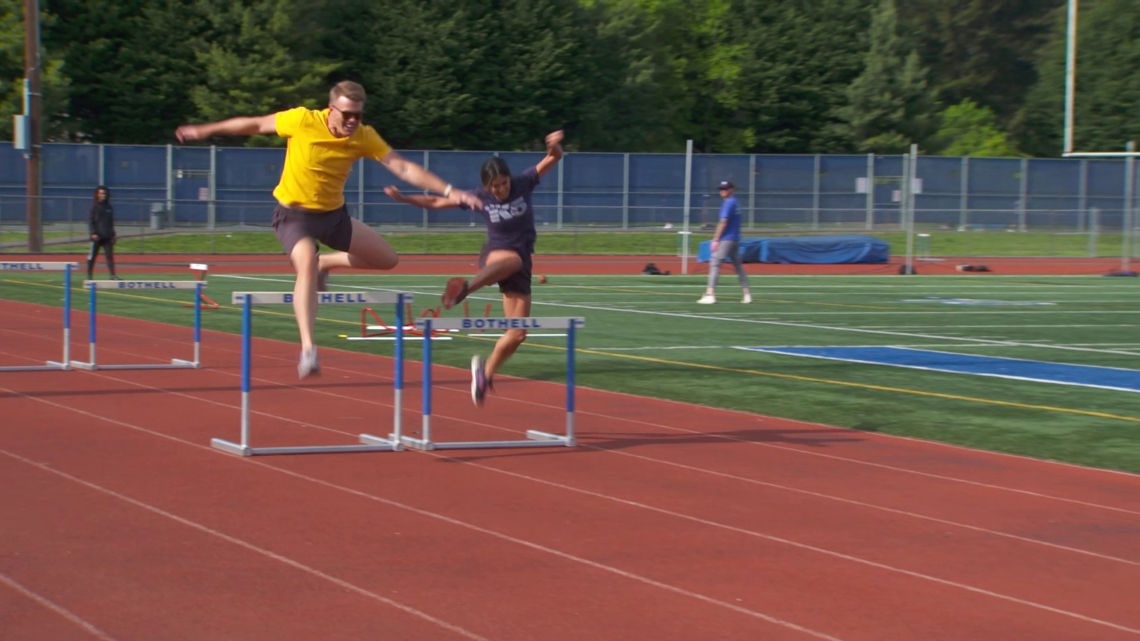 Olympic Hopeless: KING 5's Mimi Jung and Jake Whittenberg try hurdles ...
