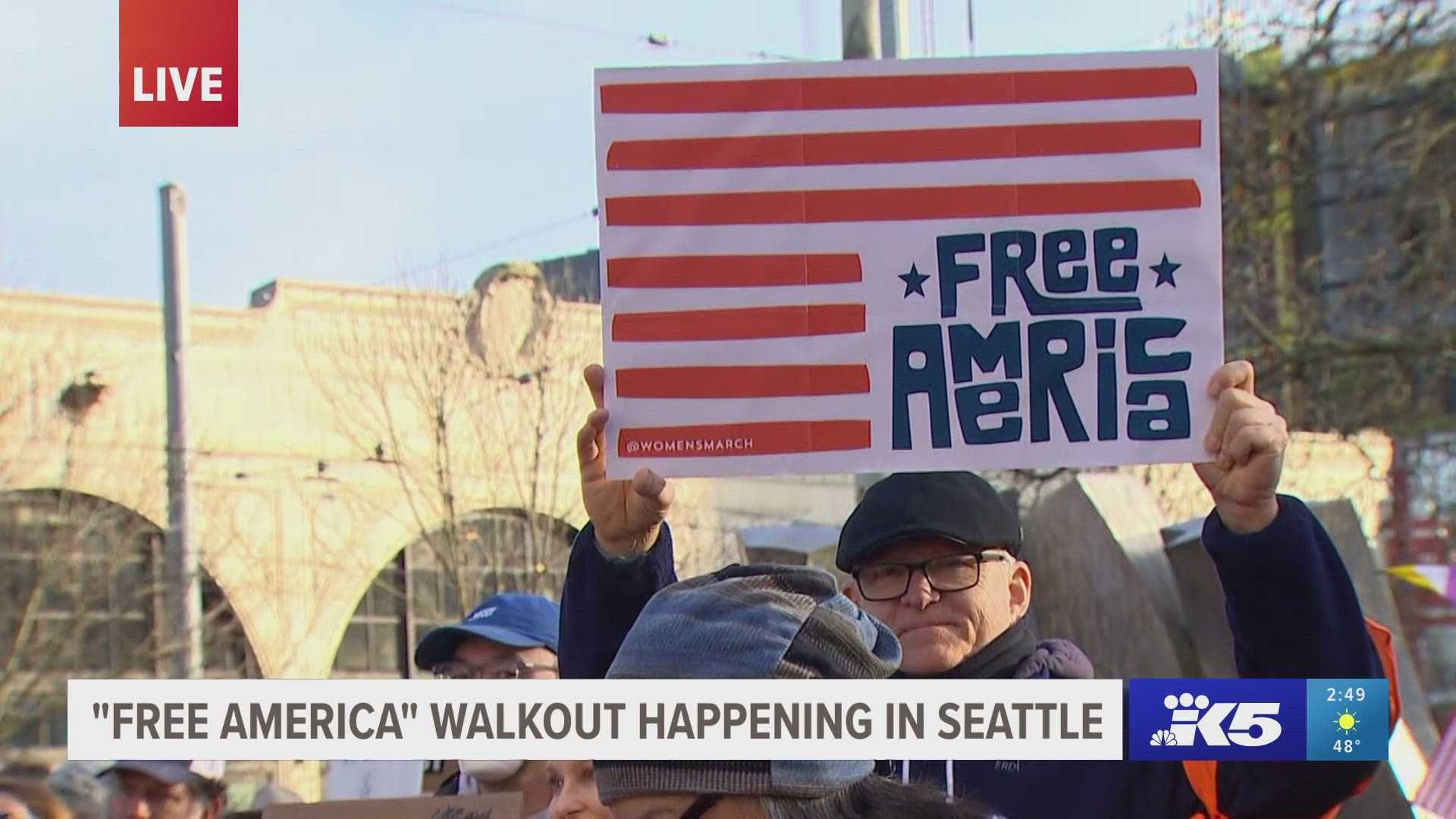 Seattle “Free America” walkout: Speaker urges people to 'step up for ...