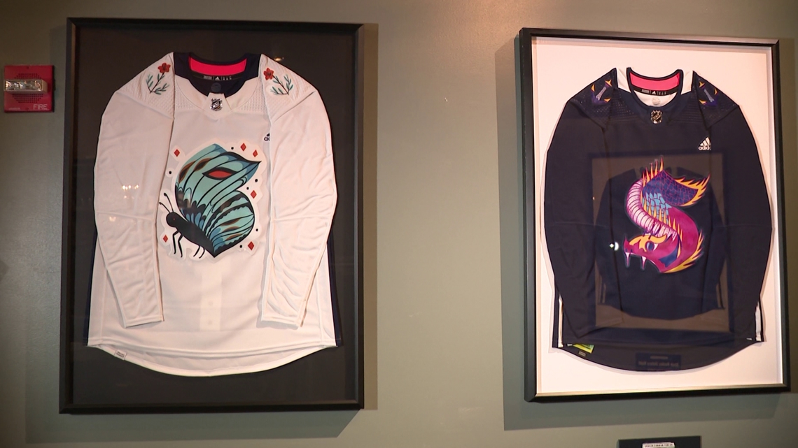 Kraken Common Thread jerseys on display at MoPOP | king5.com