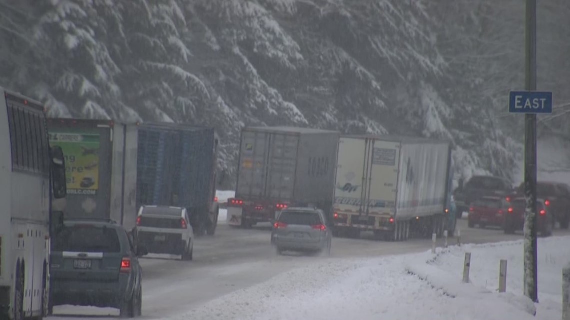 Slushy conditions on Snoqualmie Pass Sunday | king5.com