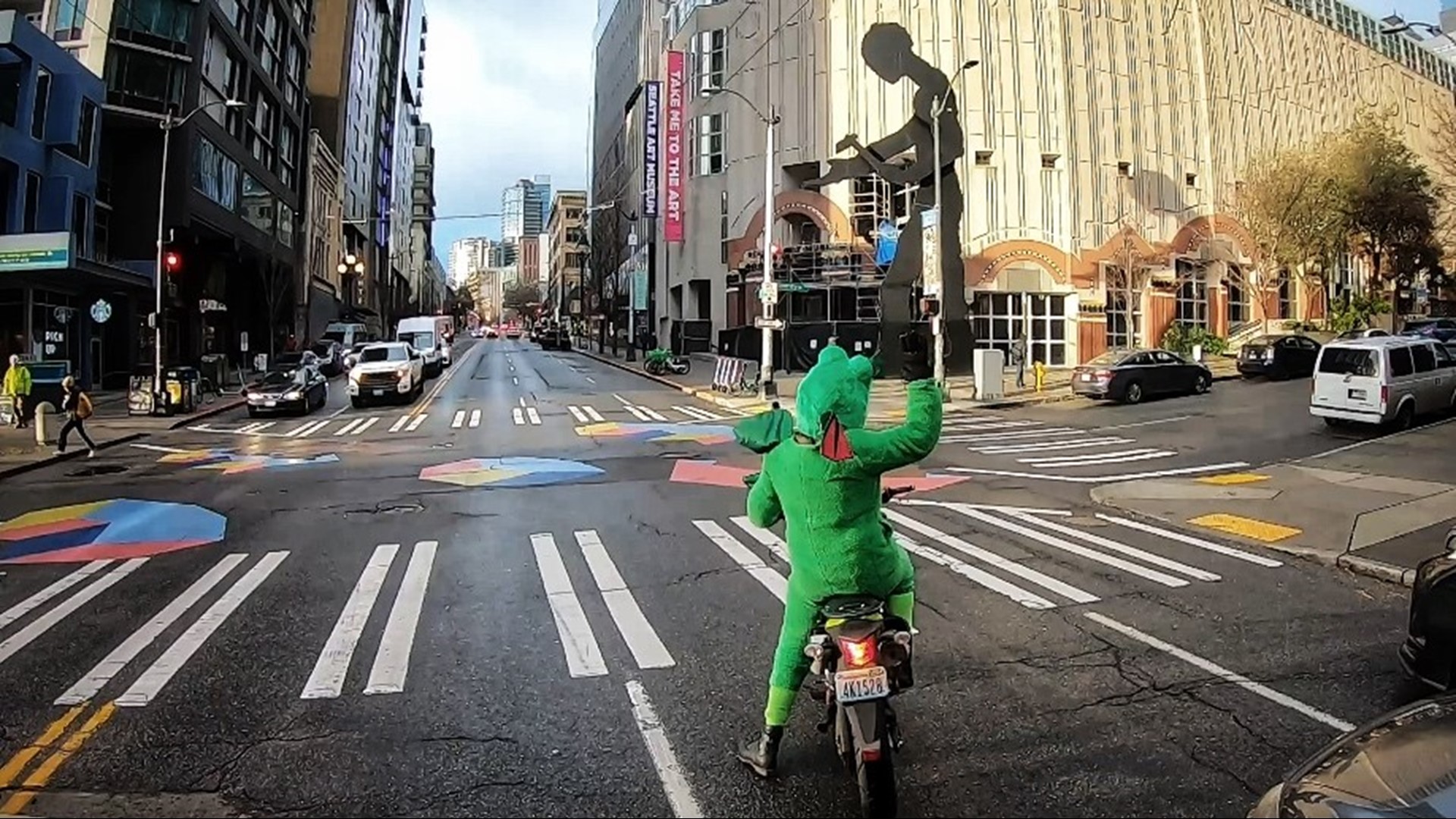 What's green, has wings and rides a motorcycle? Fluffy the dragon ...