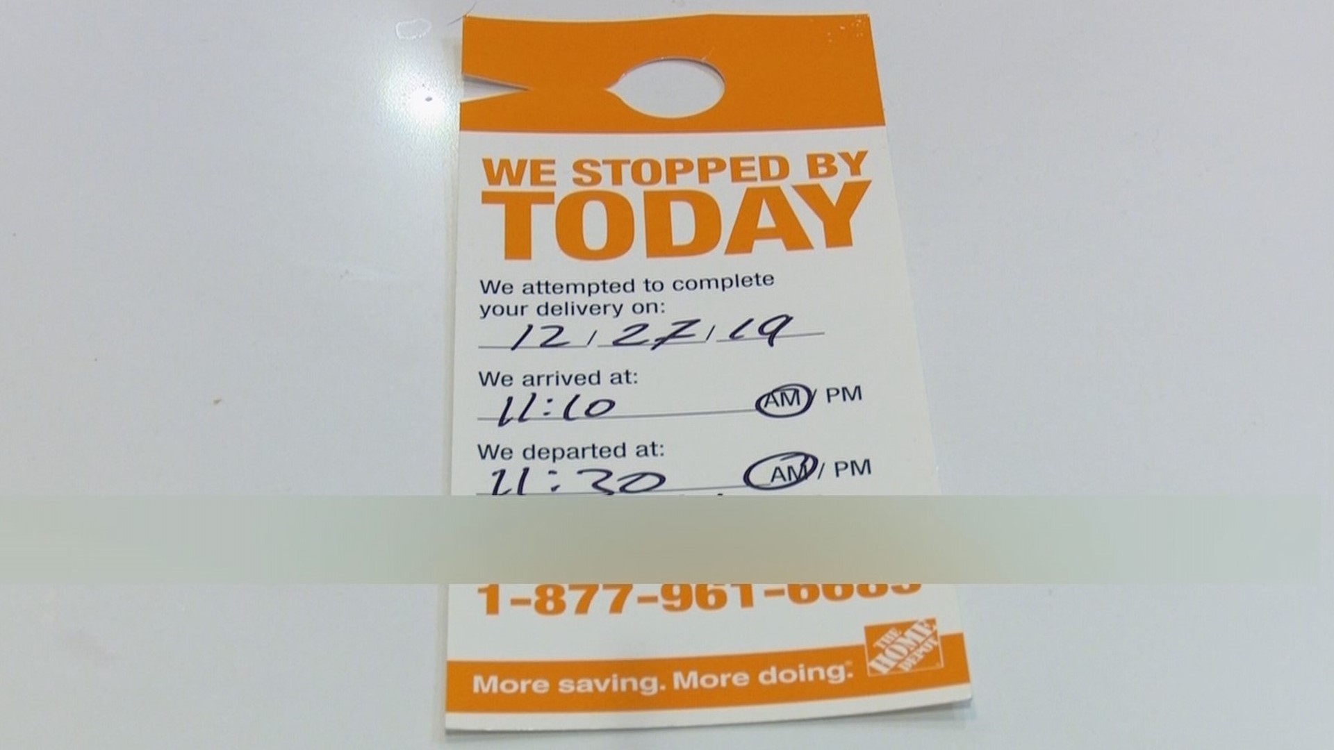 Profane note left on missed Home Depot delivery slip in Seattle | king5.com