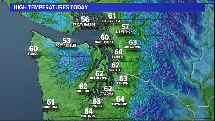 Seattle weather forecast: Sea-Tac hits 60 degrees | king5.com