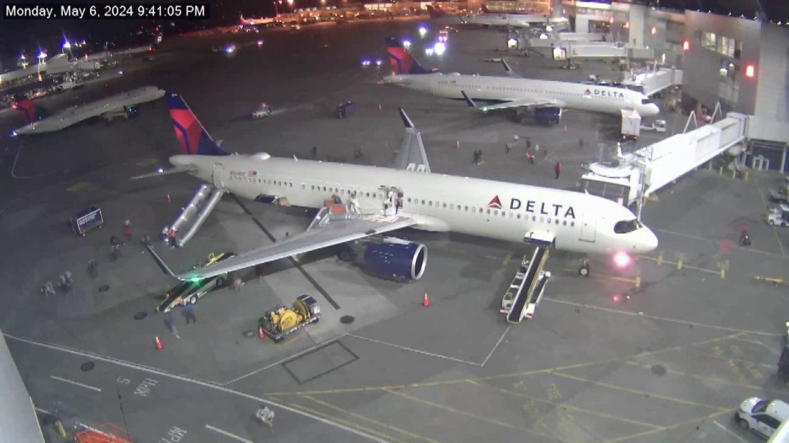 VIDEO: Nose of Delta flight catches fire at SEA Airport | king5.com