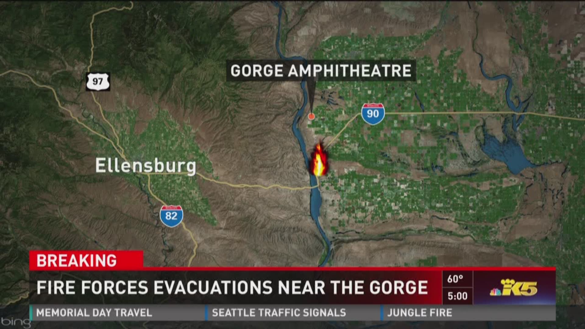 Wildfire near Gorge Amphitheatre ruled accidental | king5.com