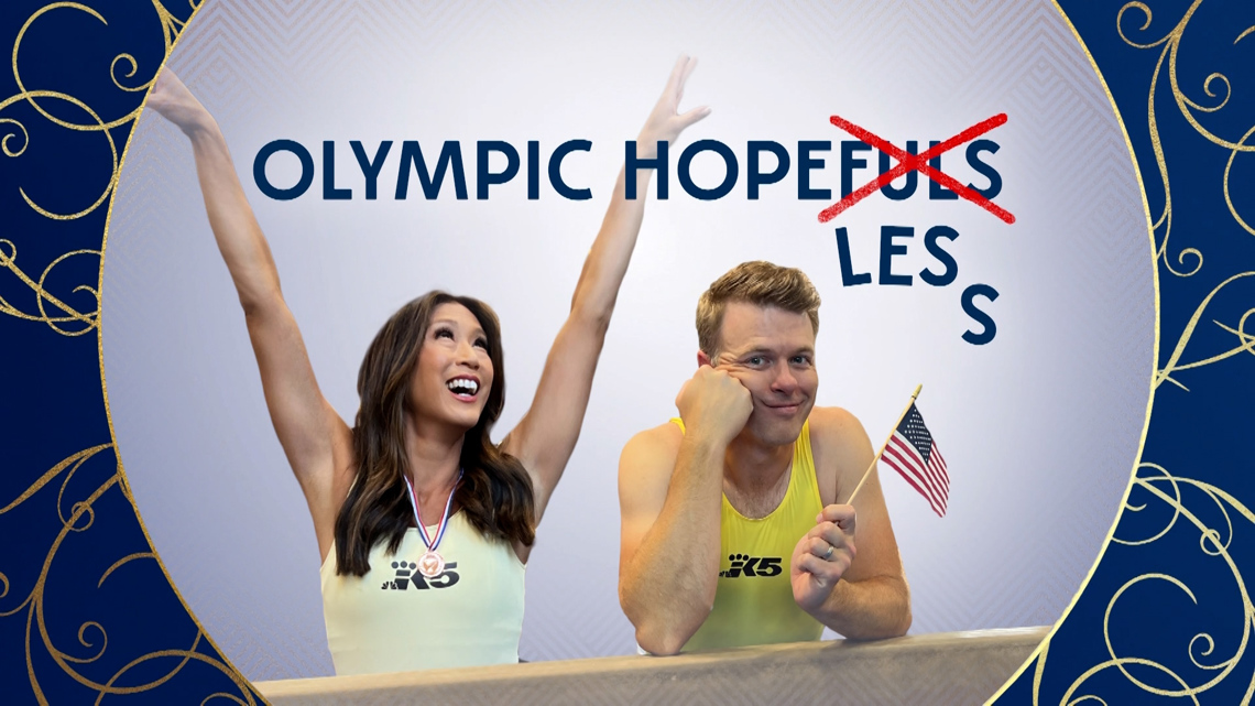 KING 5 anchors attempt Artistic Gymnastics during Paris Olympics ...