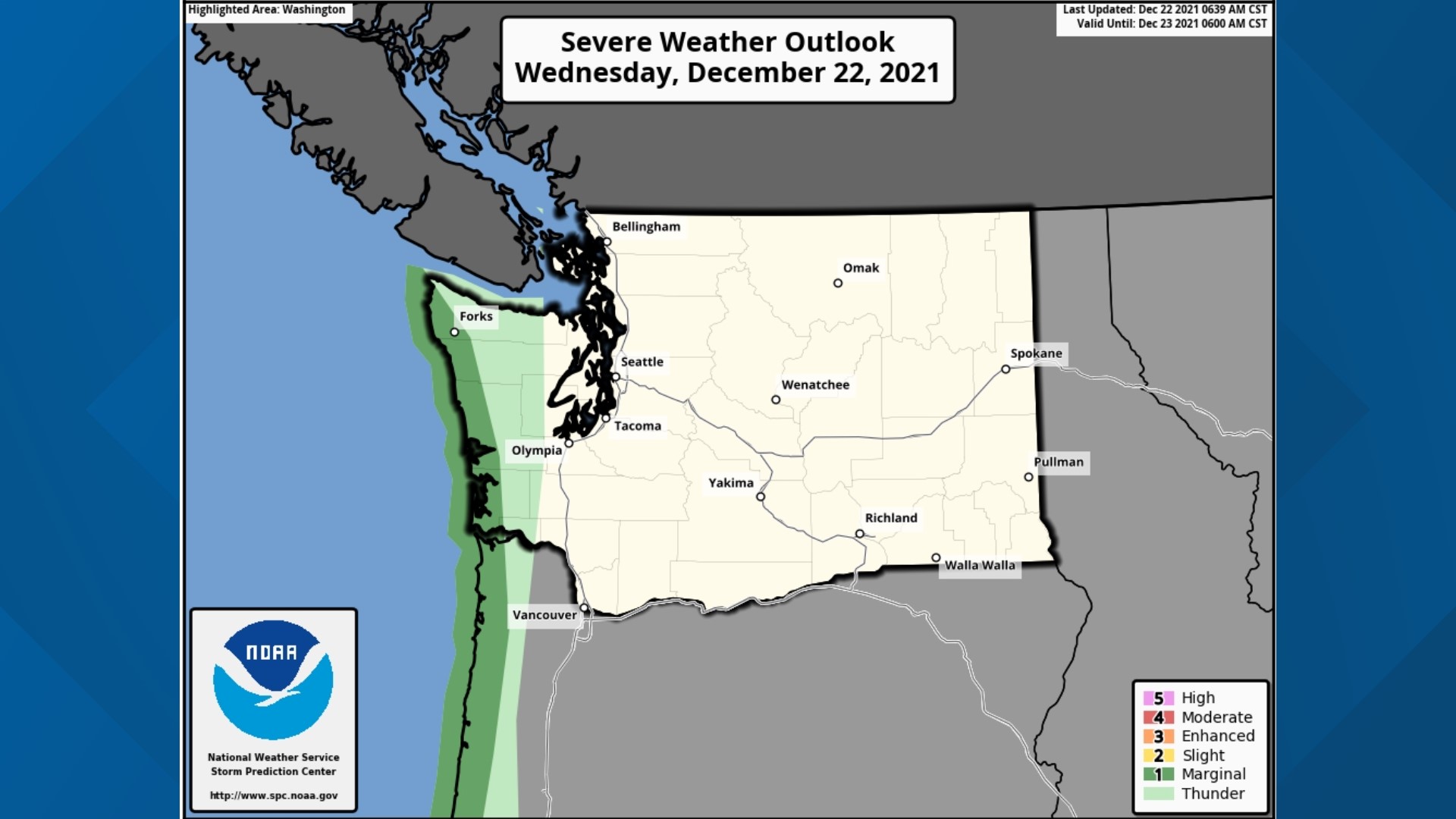 Chance for tornado on Washington coast Wednesday afternoon | king5.com