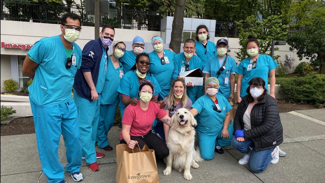 Casper the Therapy Dog delivers to Seattle first responders | king5.com
