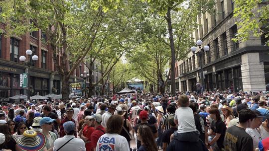 Nearly 150k visitors recorded in Pioneer Square during US-Australia ...