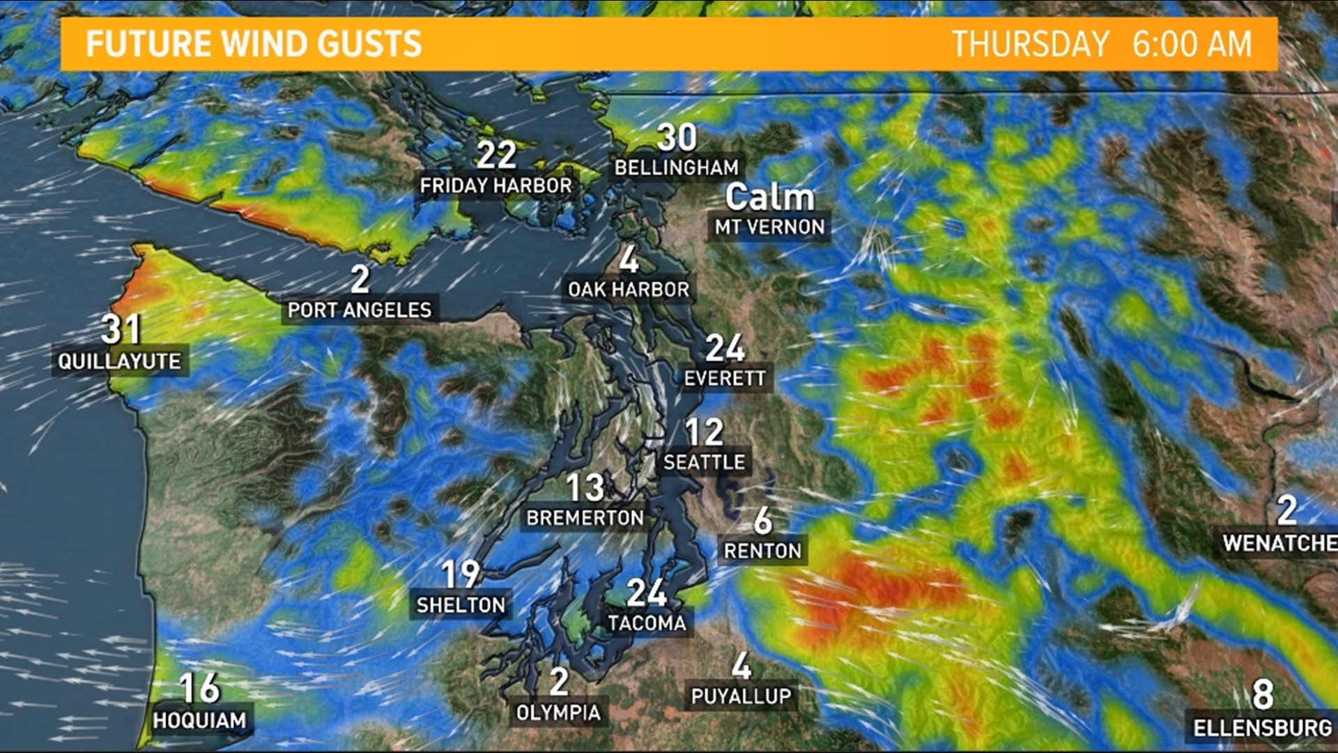 Timeline: Tracking strong winds Wednesday night and Thursday, Wind ...