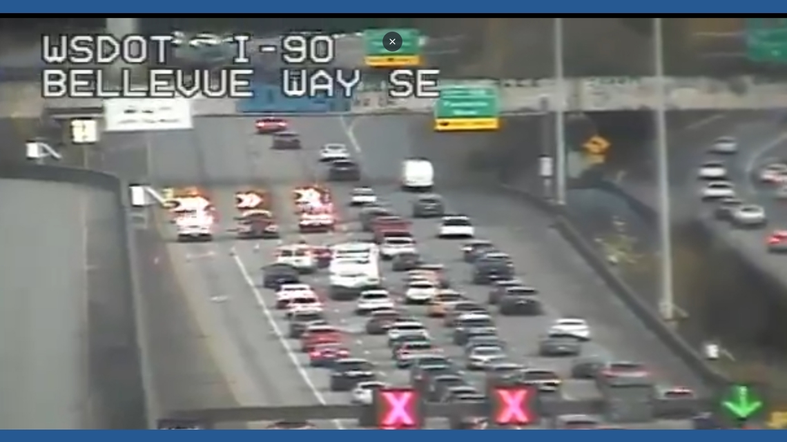 All lanes open after debris blocked eastbound I-90 in Bellevue | king5.com