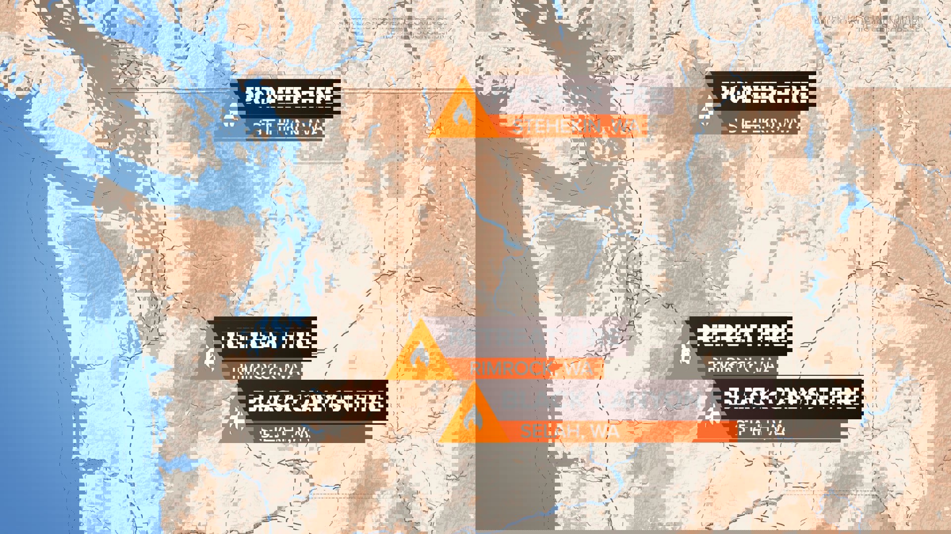 New evacuations ordered as 10 large wildfires burn across Washington | king5.com