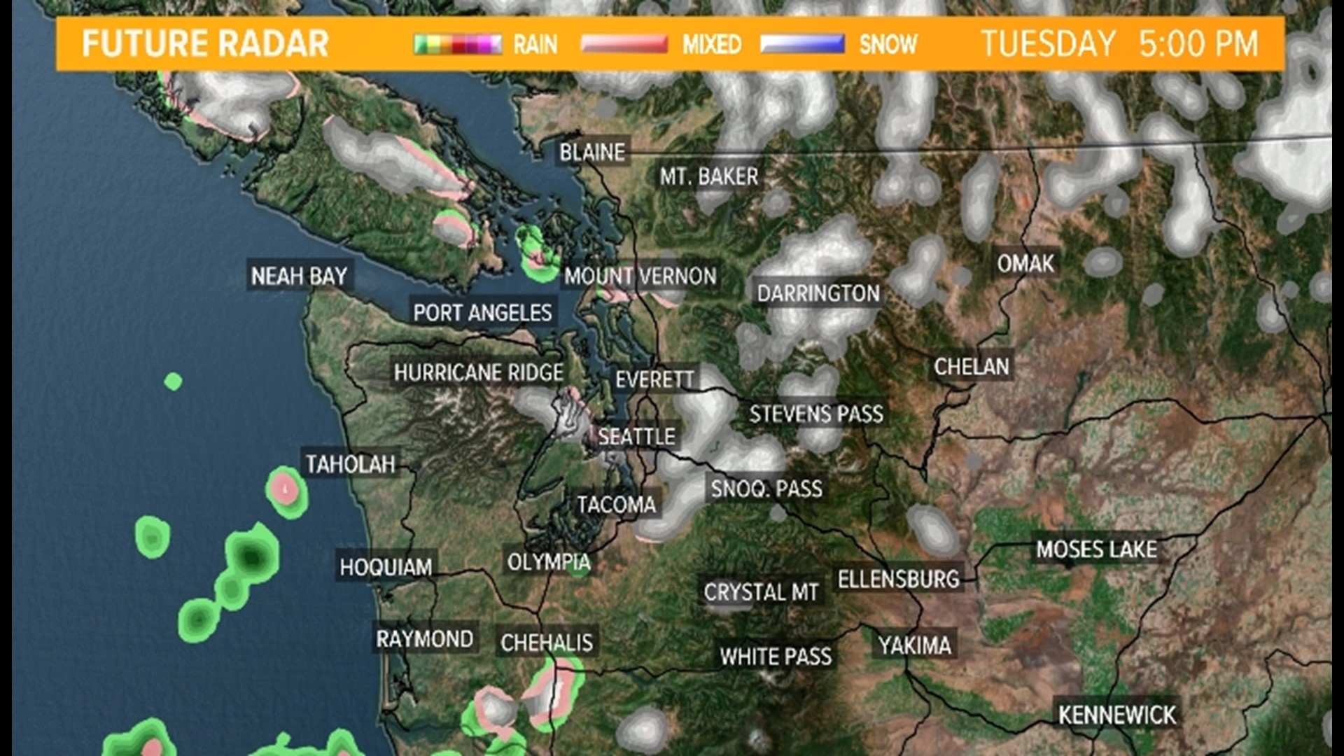 Western Washington could see snow showers through Tuesday | king5.com